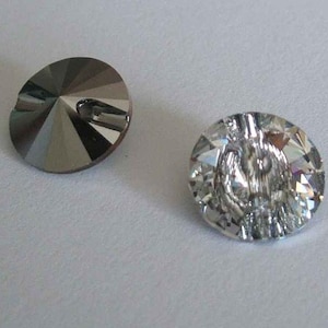Swarovski 3015 Crystal Rivoli Button Foiled in Crystal Clear Color Various Sizes Available - Etsy