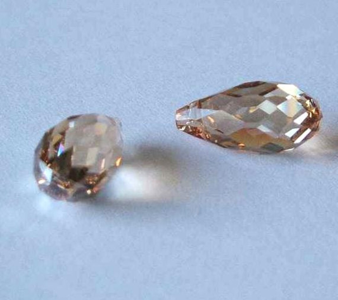 SWAROVSKI 6010 Briolette Crystal Beads GOLDEN SHADOW - Etsy