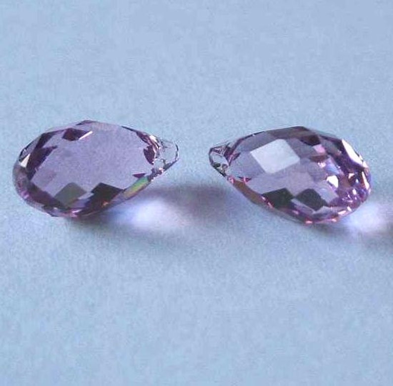 2 SWAROVSKI 6010 Briolette Crystal Beads 11mm LIGHT AMETHYST | Etsy