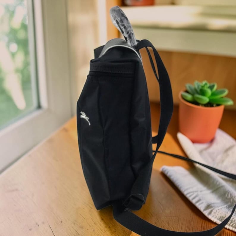 Longchamp Le Pliage Mini Backpack Black Nylon Foldable Travel Bag ...