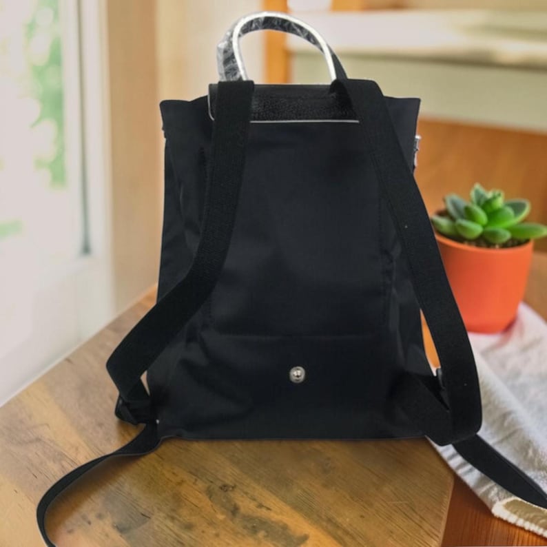 Longchamp Le Pliage Mini Backpack Black Nylon Foldable Travel Bag ...