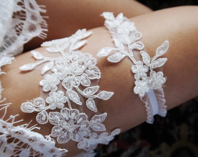Bridal Garter Set Wedding Garter Set Lace Garter Rustic Wedding Garter ...