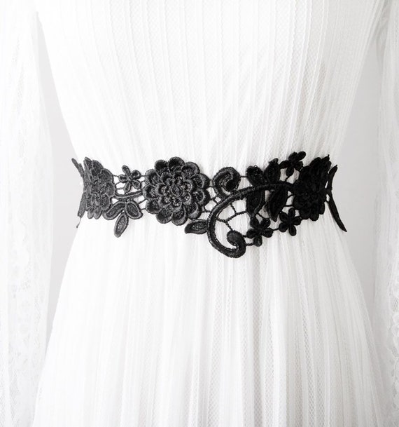 Bridal Sash Belt Wedding Dress Belts Sashes Couture Black | Etsy