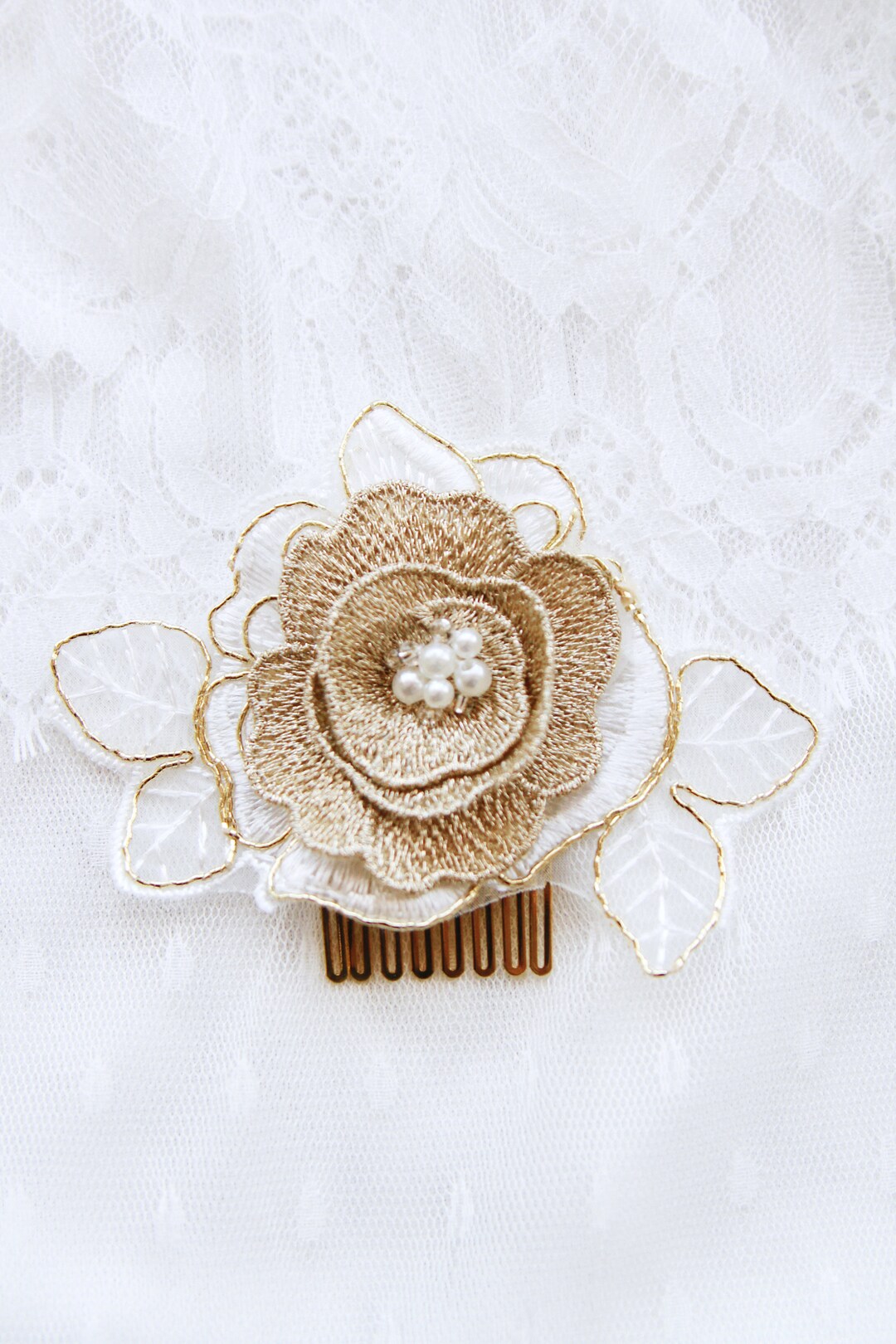 Bridal Headpiece Flower Hair Comb Wedding Headpiece Ivory - Etsy