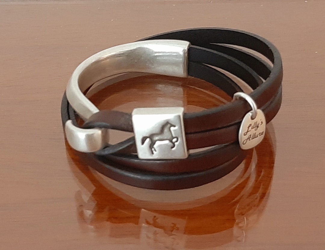 Western Bracelet Equestrian Style Horse Lovers Best Gift Double Wrap ...