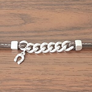 Chain & Link Bracelet Silver and Leather Chunky Chain Bangle Style Best ...
