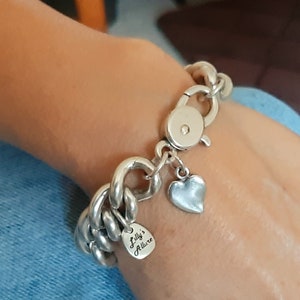 Chunky Chain Bracelet for Women Chunky Silver Bracelet Curb Solid Chain ...