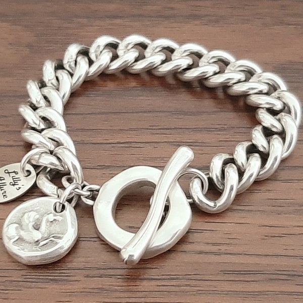 Chunky Sterling Silver Bracelet - Etsy