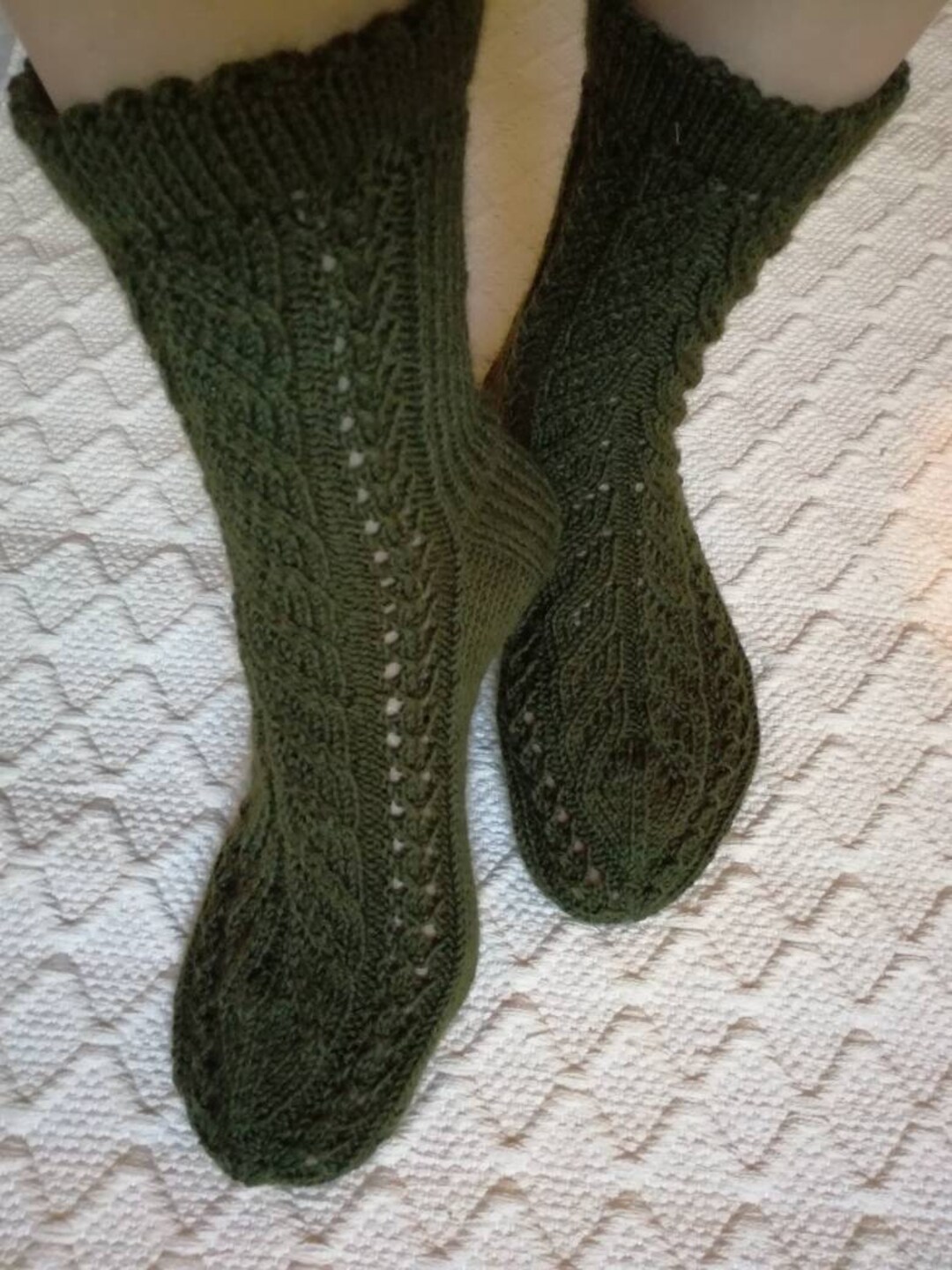 Wool Socks Romantic Rustic Lace Handknitted Womens Girls Wool - Etsy