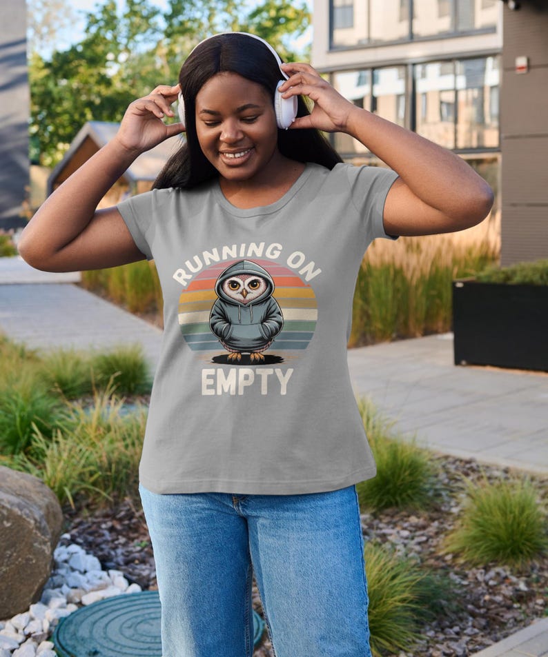 Running on Empty Owl Shirt for Book Lovers — Funny Night Owl Tee ...