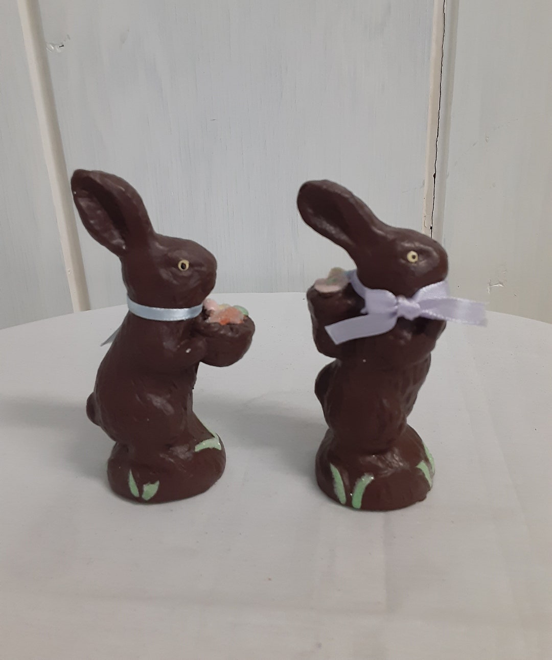 1 Easter Fake Chocolate Bunny, Vintage, Tiered Tray Decor, Crafts ...