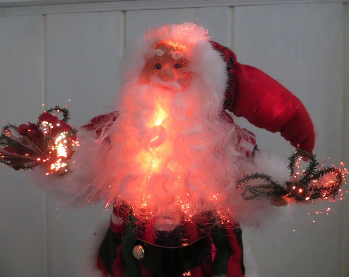 Fiber Optic Santa Claus, Light up Decoration Christmas Red, White ...