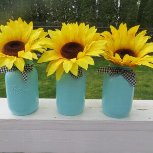 Sunflower Mason Jar Centerpiece Rustic Home Decor Farmhouse - Etsy