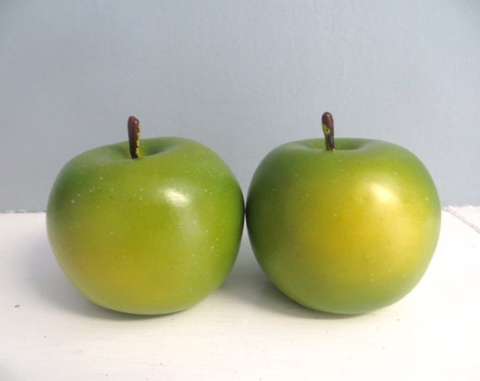 Artificial Fruit, Green Apples, Fake Faux Fruit, 2 Piece Set, 3 ...