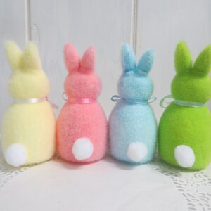SET 4 Easter Peeps Bunny Rabbit, 6," Fuzzy, Pastels, Basket Filler ...