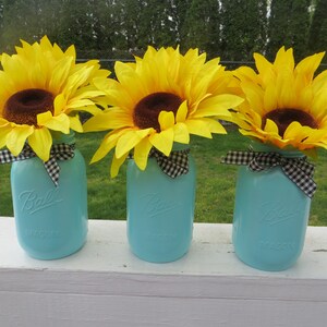 Sunflower Mason Jar Centerpiece Rustic Home Decor Farmhouse - Etsy