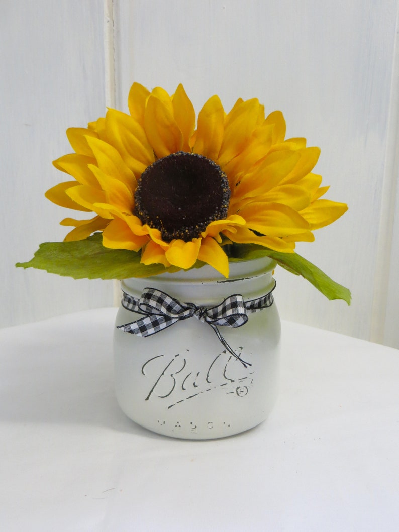 Sunflower Mason Jar Rustic Home Tiered Tray Decorfarmhouse - Etsy