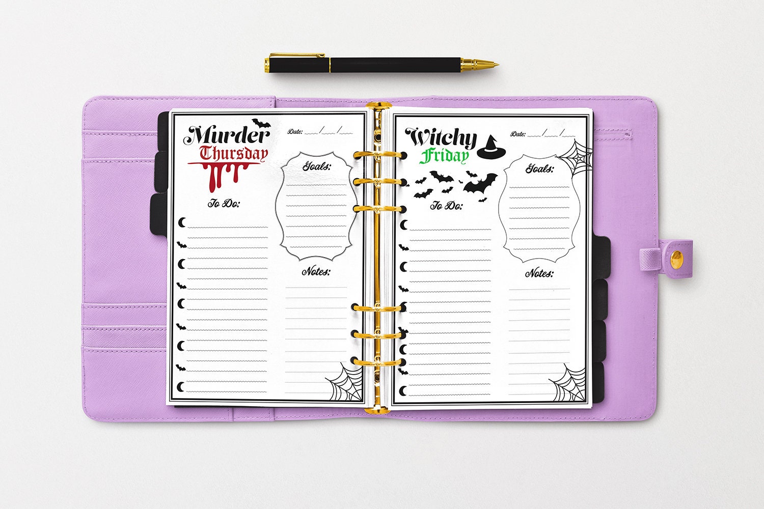 Magic Gothic Printable Weekly Planner Goth Ghouls Witch | Etsy UK