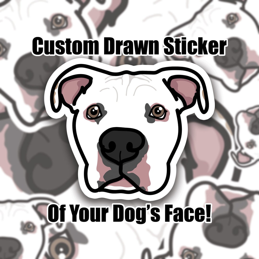 Custom Dog Sticker Hand Drawn Dog Face Sticker Personalized Dog Drawing ...