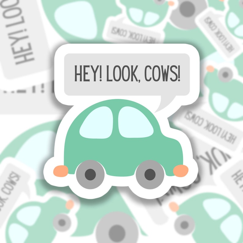 Look Cows Sticker for Water Bottle, Laptop Sticker for Phone Sticker ...