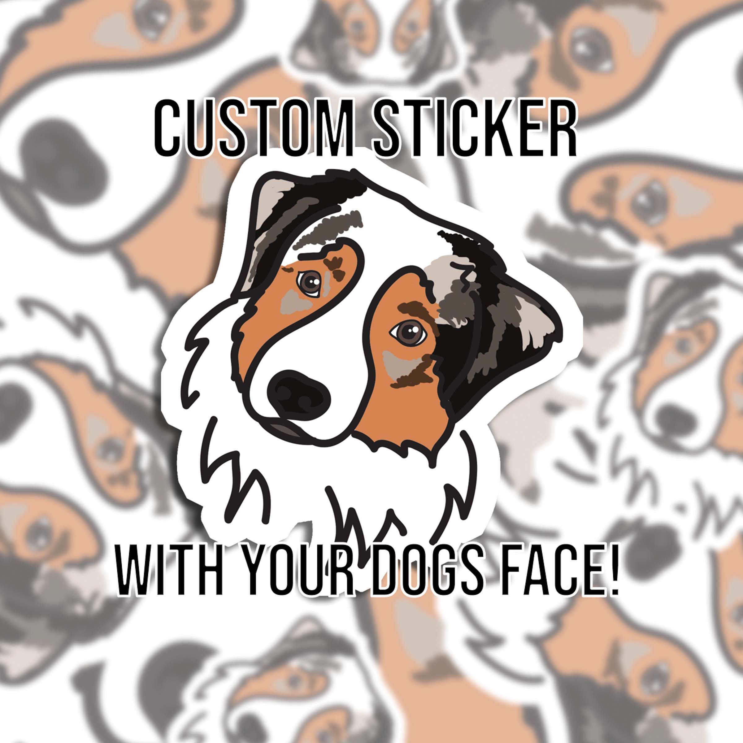 Custom Dog Sticker Hand Drawn Dog Face Sticker Personalized Dog Drawing ...