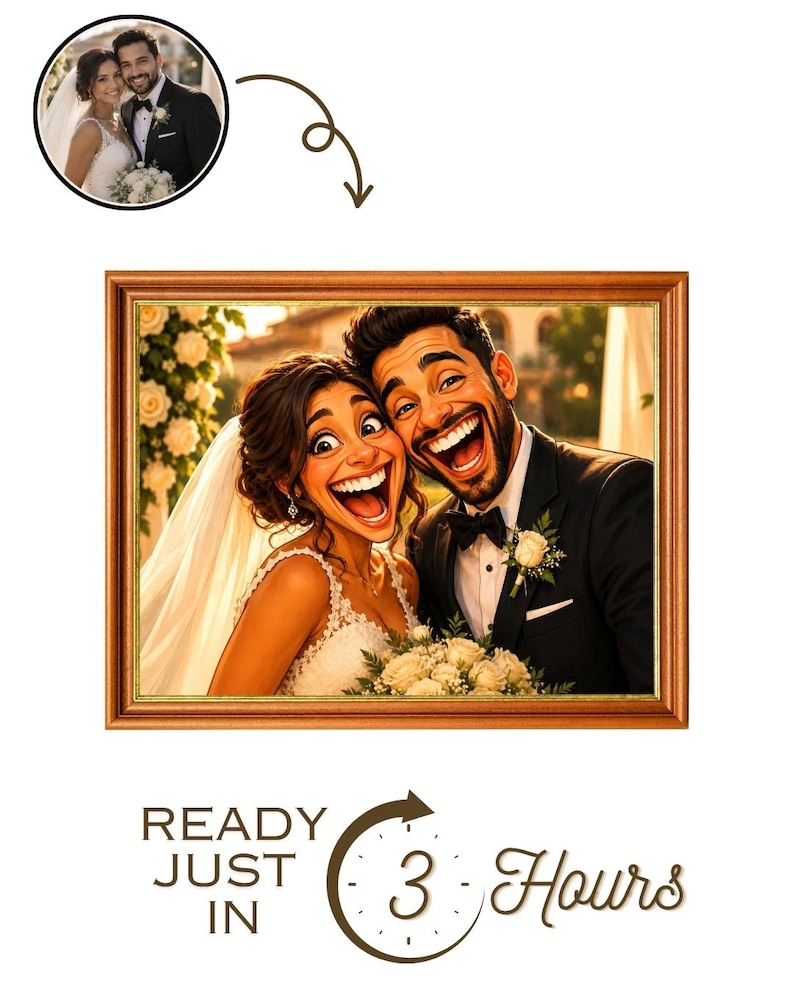 Funny Couple Caricature Portrait | Custom Cartoon Art From Photo ...