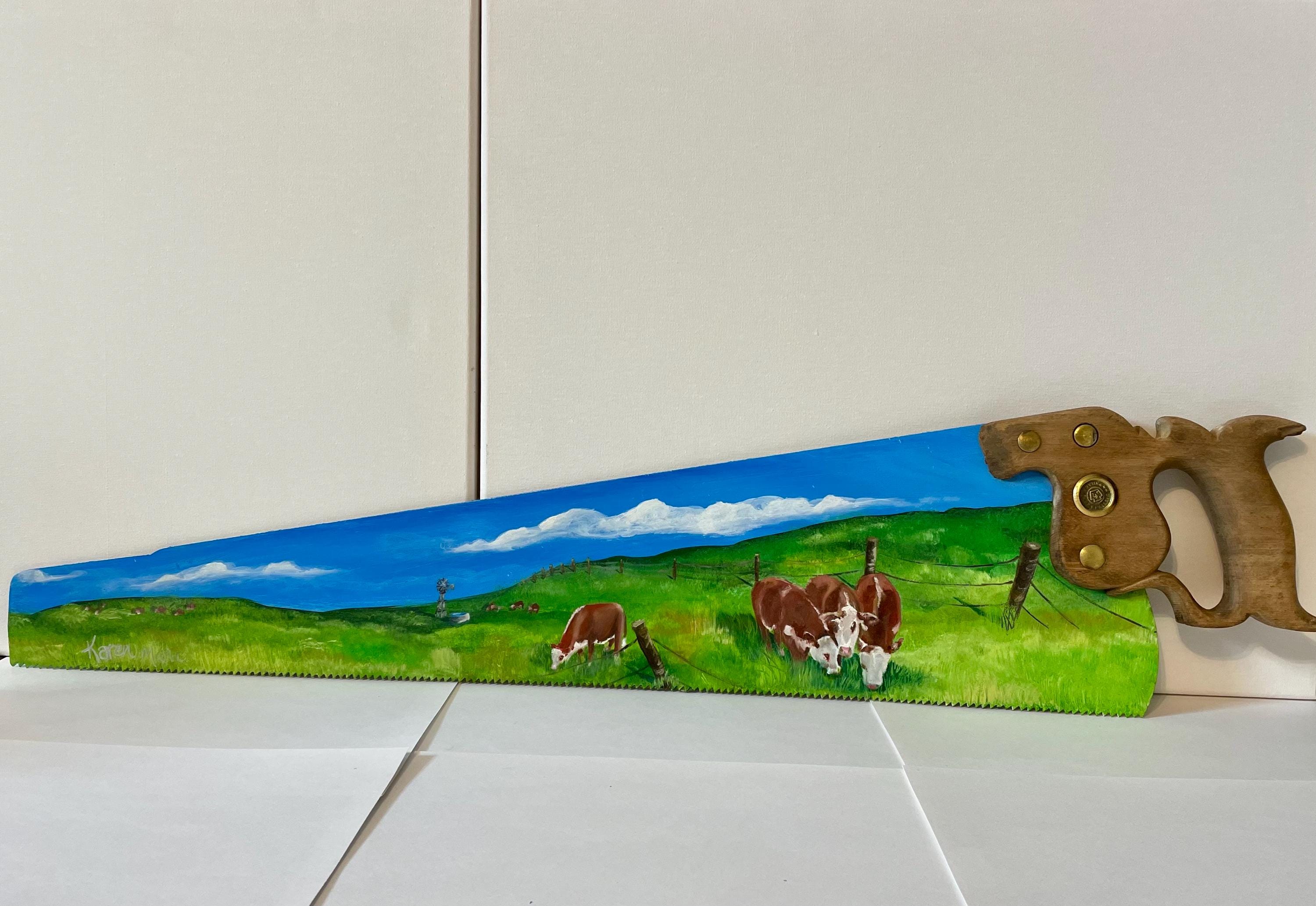 Hand Painted Repurposed Hand Saw Depicting Hereford Cattle - Etsy