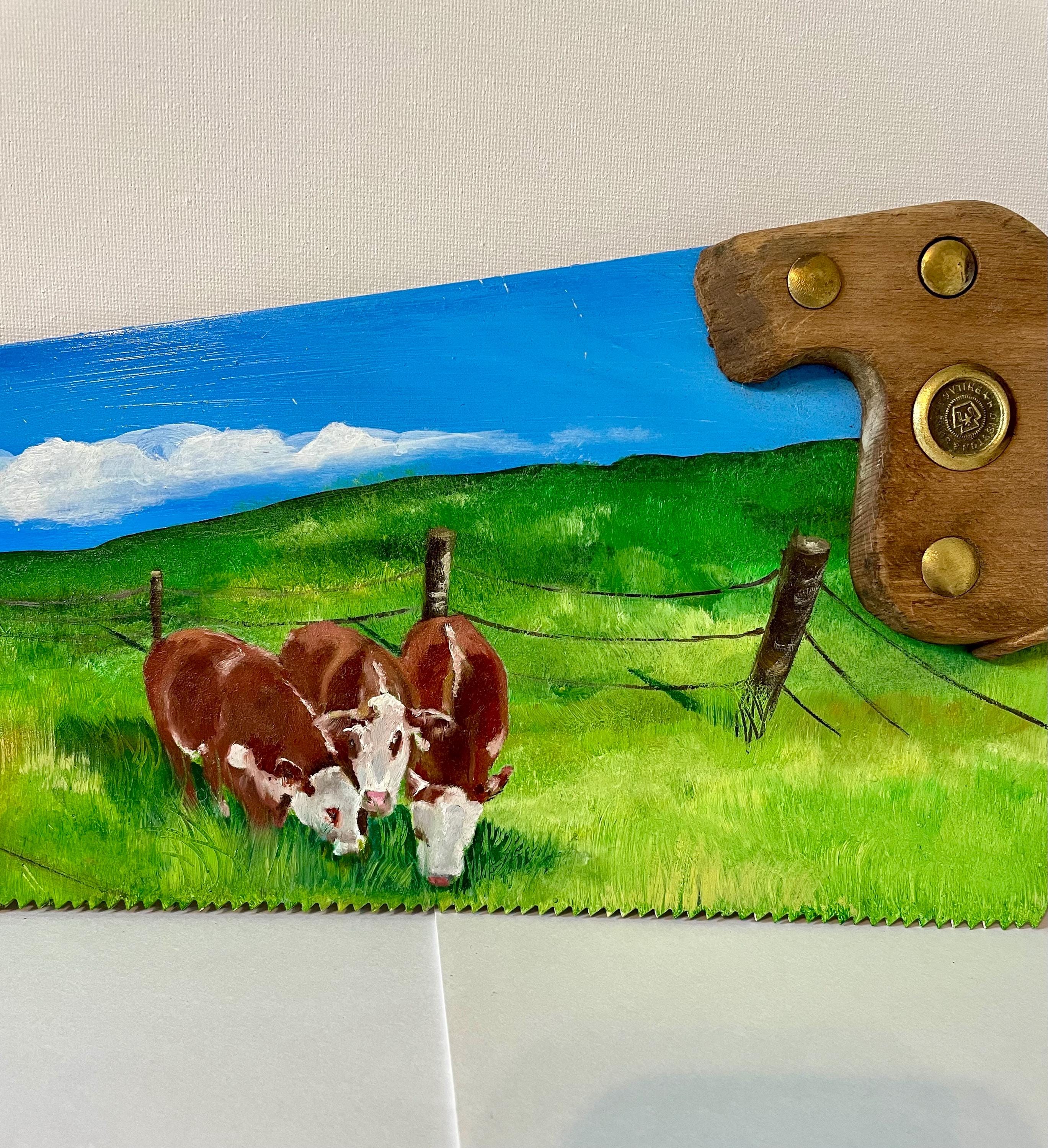Hand Painted Repurposed Hand Saw Depicting Hereford Cattle - Etsy