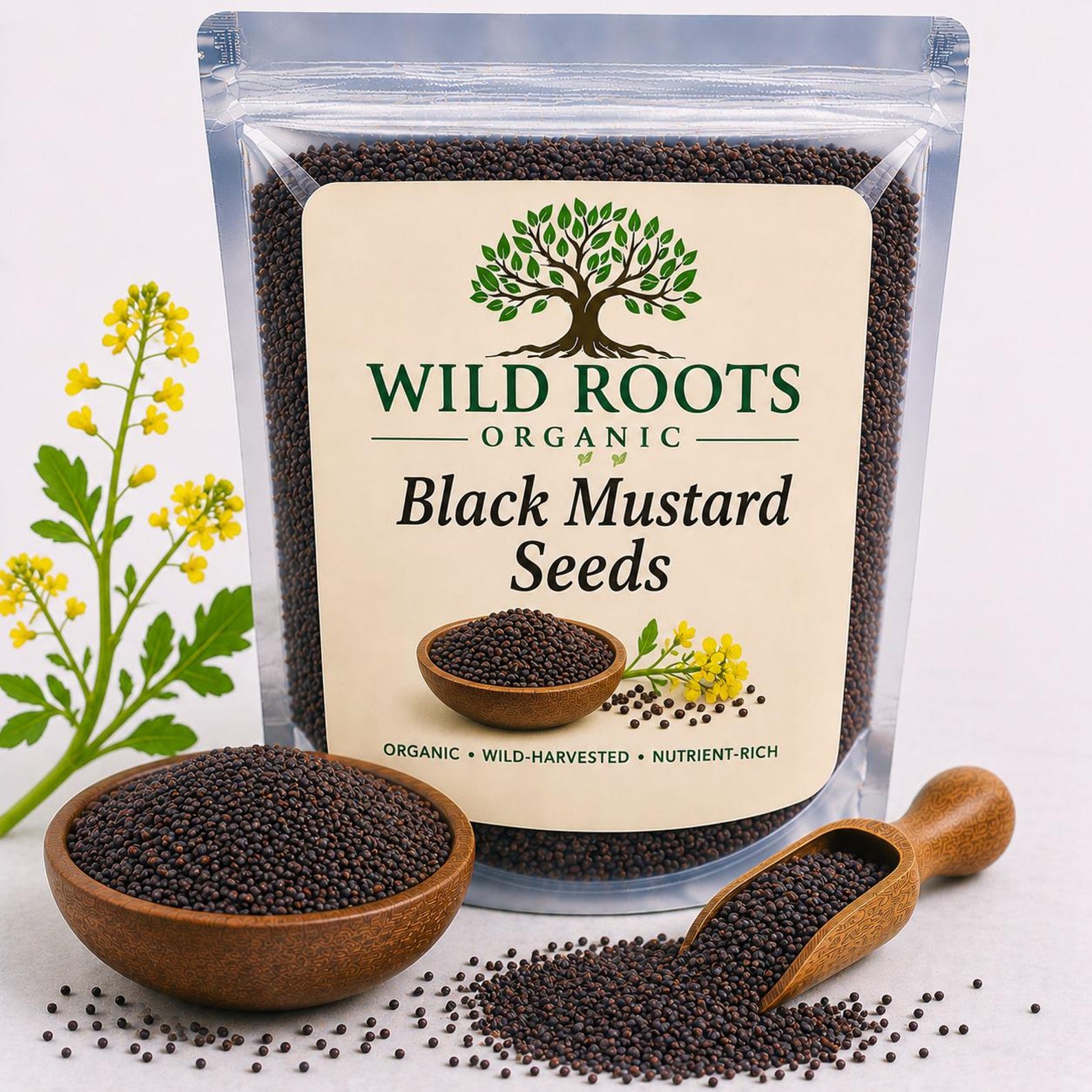 Organic Black Mustard Seeds – Whole Spice for Cooking, Pickling ...