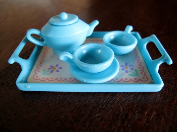 1983 Mattel Tea Set Toy Plastic Blue 1:12 or 1 to 10 Doll - Etsy