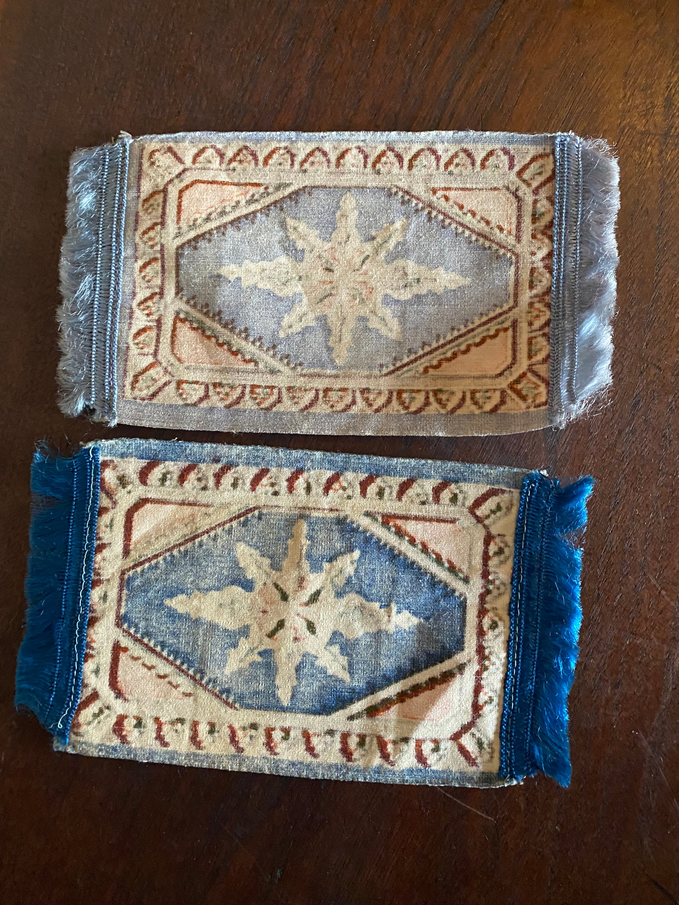 2 Cigar Box Liner Doll House Rugs, Fringed Felt Mini Rugs - Etsy
