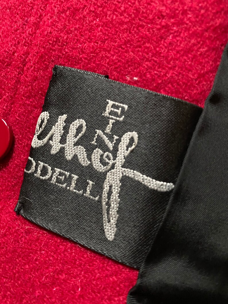 Red Wool Jacket German Made 1960s Red and Black | Etsy