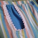 Striped Half Apron, Coral, Blue, Yellow, Ric Rac, Reversible, Pockets ...