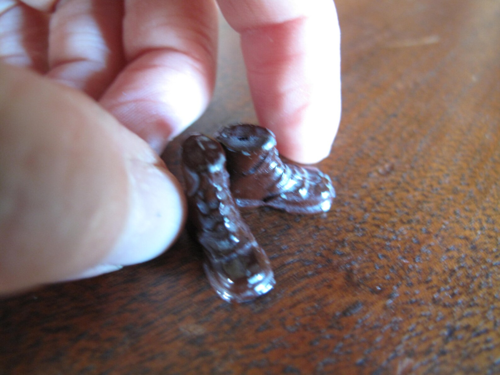 Miniature Die Cast, Metal Shoes, Cracker Jack?, Pair, Brown, Old ...