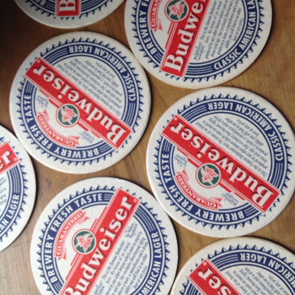 Budweiser Coasters - Etsy