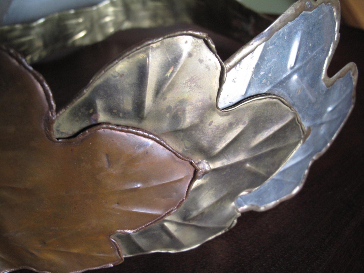 Metal Belt, Wide, Hand Forged, Brass, Copper, Steel, Oak Leaves, Size ...