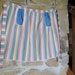 Striped Half Apron, Coral, Blue, Yellow, Ric Rac, Reversible, Pockets ...
