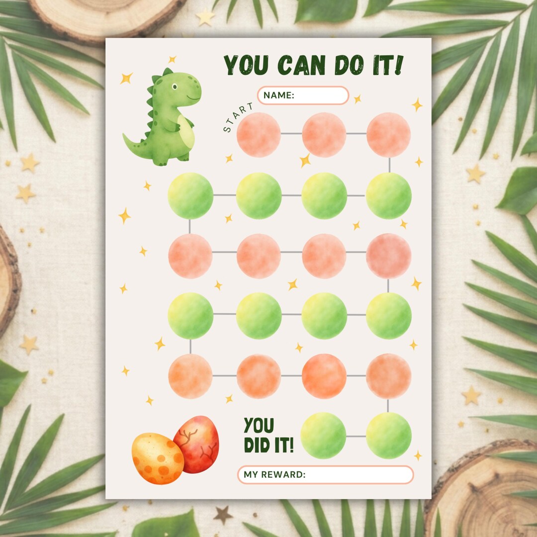 Dinosaur Reward Chart Printable | Kids Behaviour Chart | Editable Dino ...