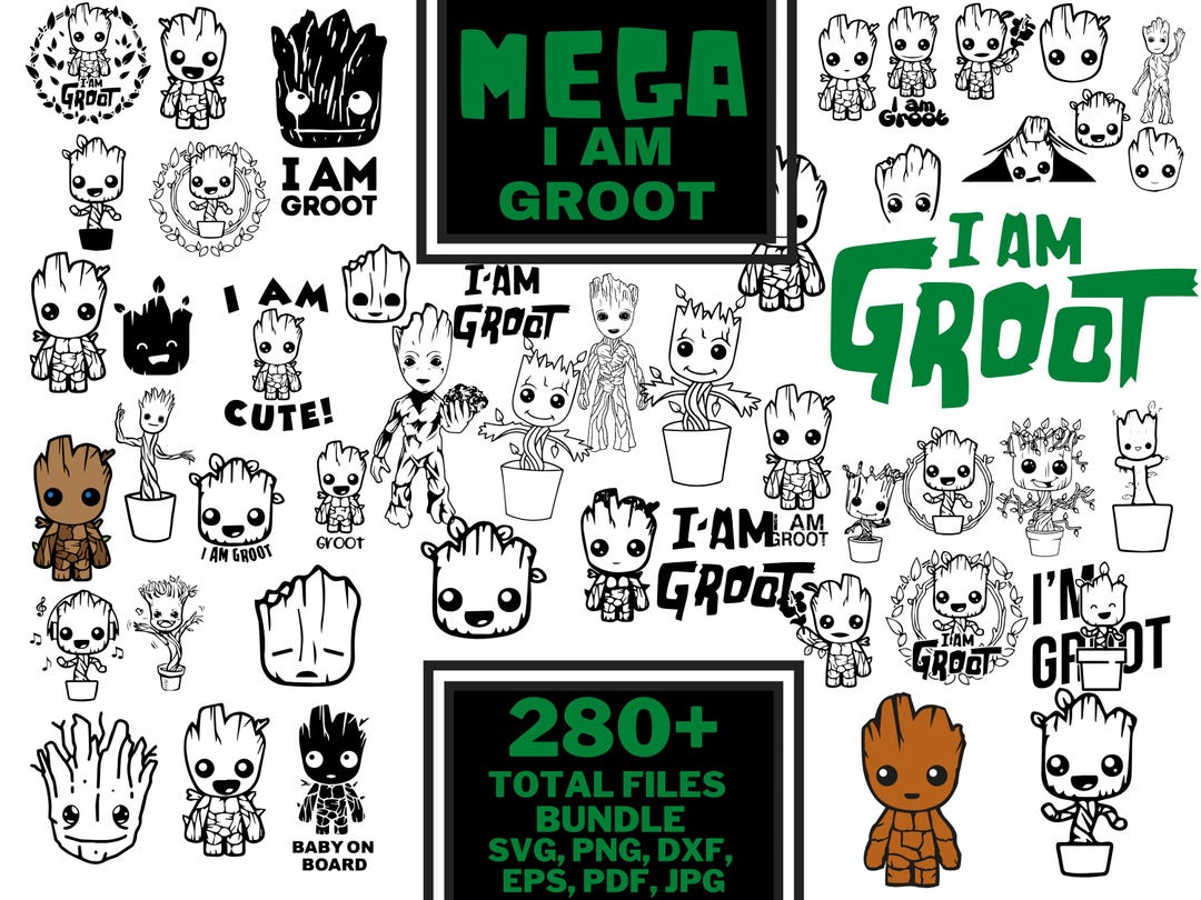 Paquete de archivos SVG y PNG de Groot para Cricut - Etsy México