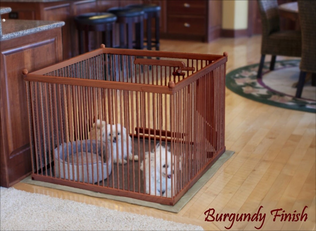 3'x3' Wooden Dog Crate With Floor Mat - Etsy