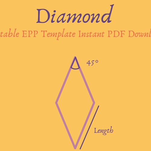 Printable 45 Degree Diamond EPP Template Instant PDF Download - Etsy