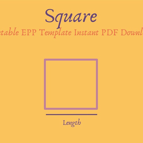 Printable Square EPP Template PDF Instant Download Etsy