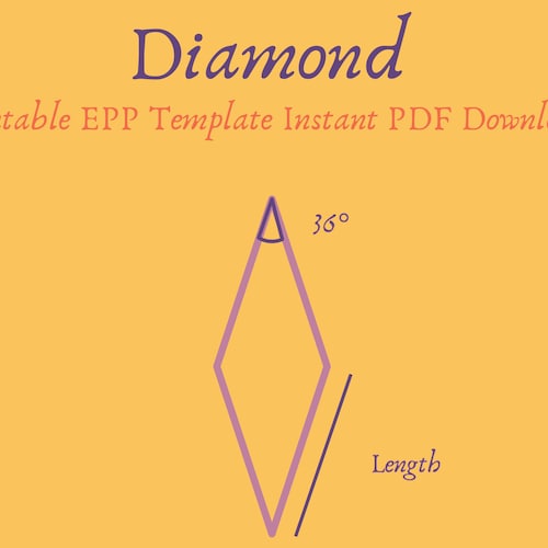 Printable 60 Degree Diamond EPP Template Instant PDF Download - Etsy