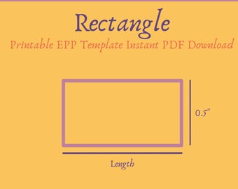 Printable 0.25 Inch Rectangle EPP Template Instant PDF - Etsy