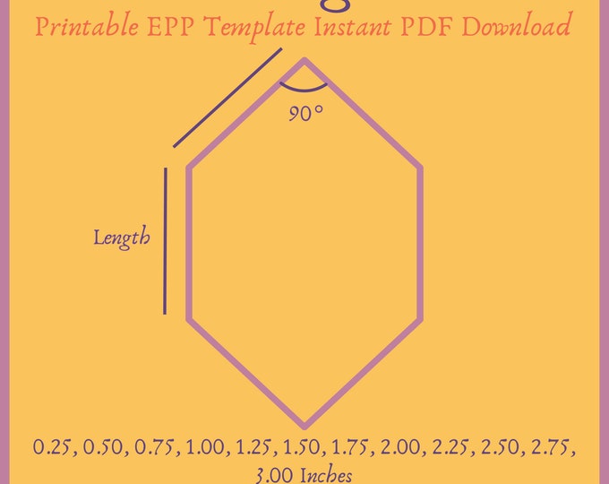 Printable 90 Degree Hexagon Honeycomb EPP Template Instant PDF Download ...