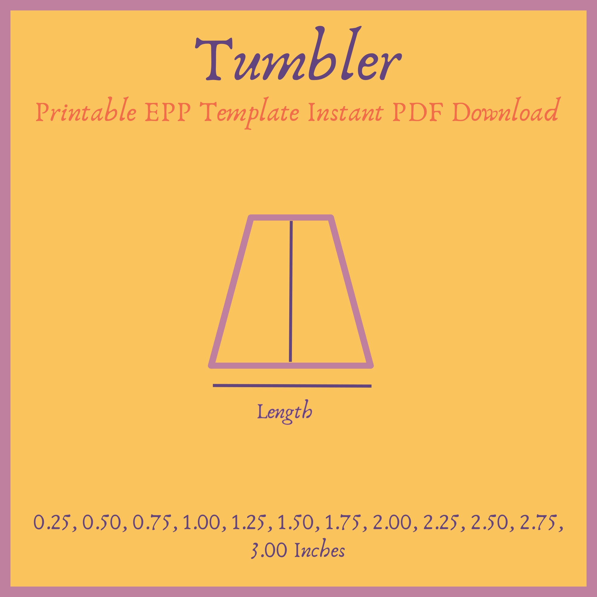 Printable Tumbler Trapezium EPP Template Instant PDF Download - Etsy