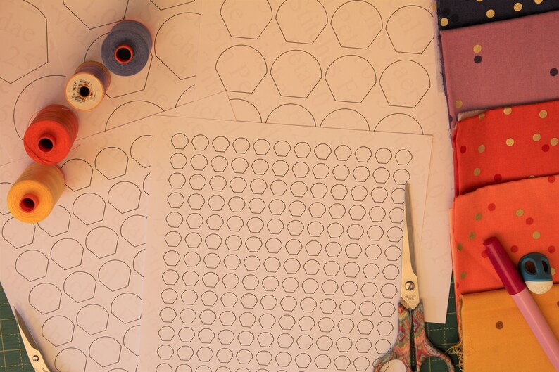 Printable Hexagon Petal EPP Template Instant PDF Download Etsy