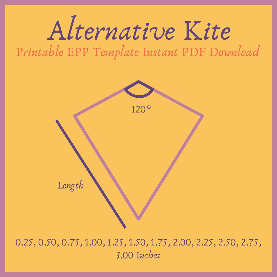 Printable 120 Degree Alternative Kite EPP Template Instant PDF Download ...
