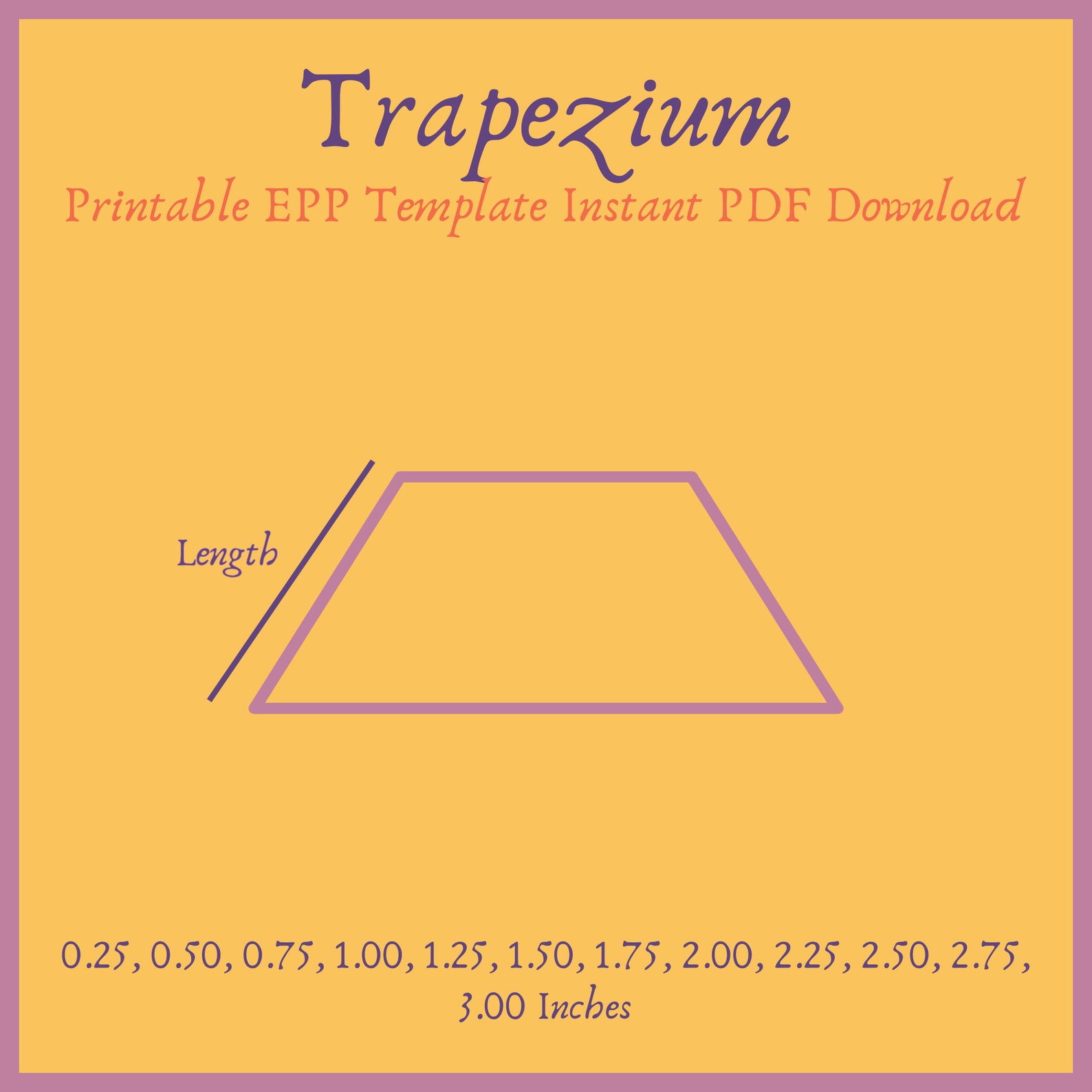 Printable Trapezium EPP Template Instant PDF Download - Etsy Canada