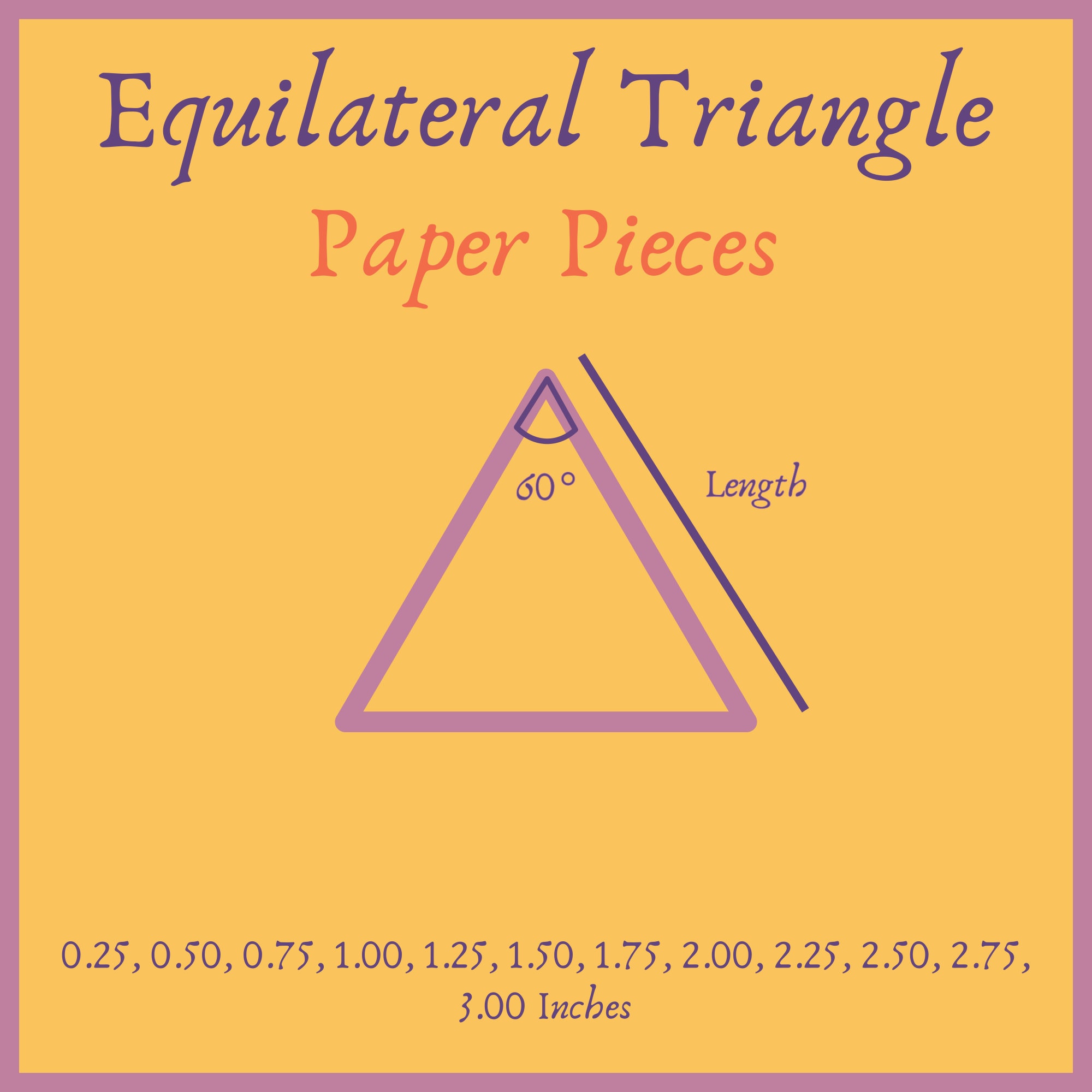 Pre-cut 60 Degree Equilateral Triangle Paper Pieces EPP English Paper ...